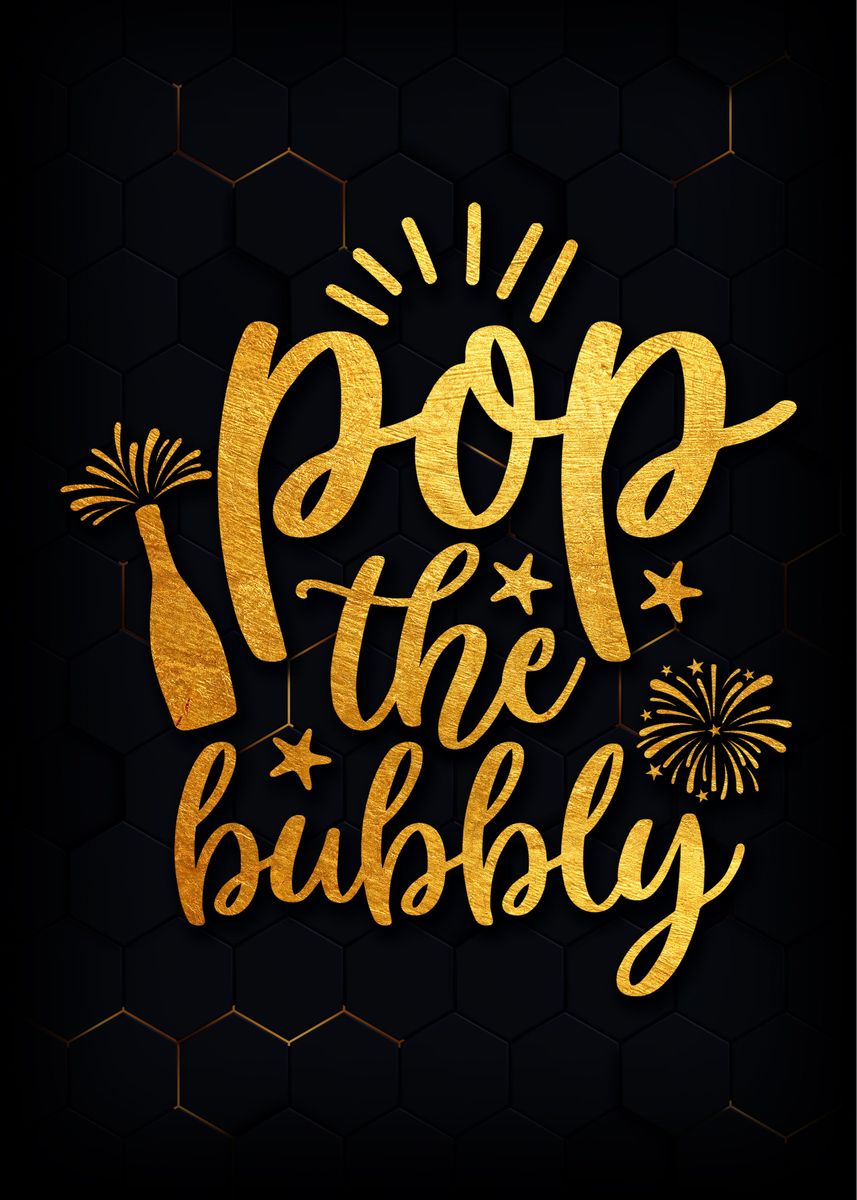 'Pop The Bubbly' Poster, picture, metal print, paint by Denis Siggers ...