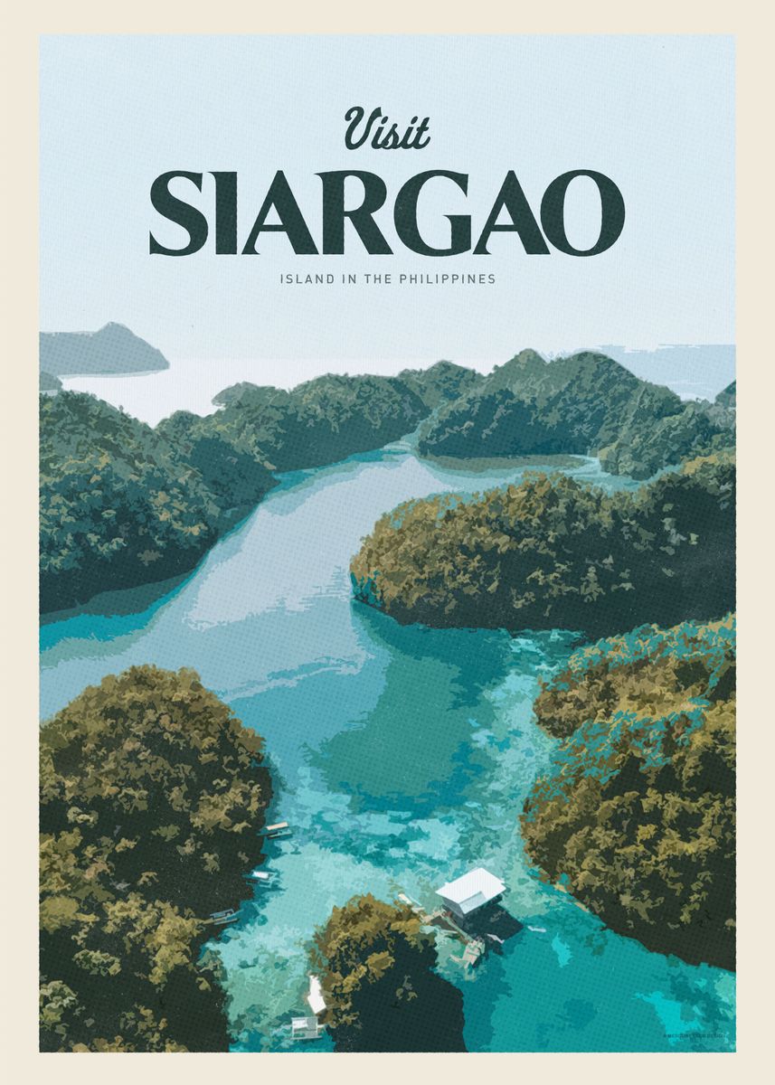 'Visit Siargao' Poster, picture, metal print, paint by Mercury Club ...