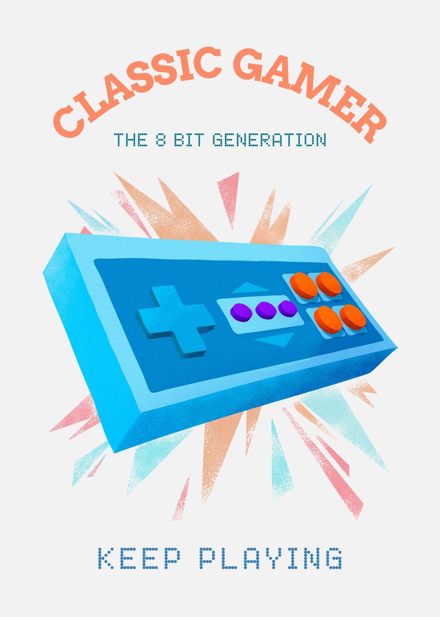 'Classic Gamer 8 Bit' Poster by DanArt | Displate