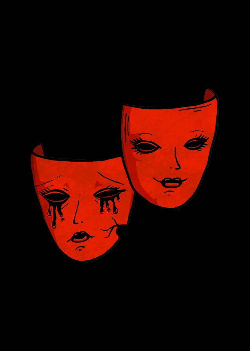 'Theater Mask Soft Grunge' Poster, picture, metal print, paint by ...