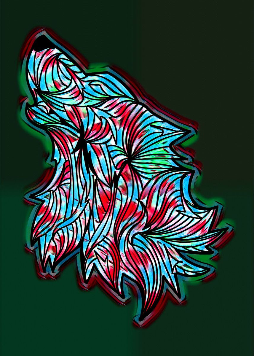 'Neon Wolf' Poster, picture, metal print, paint by Marco Schmidbauer ...