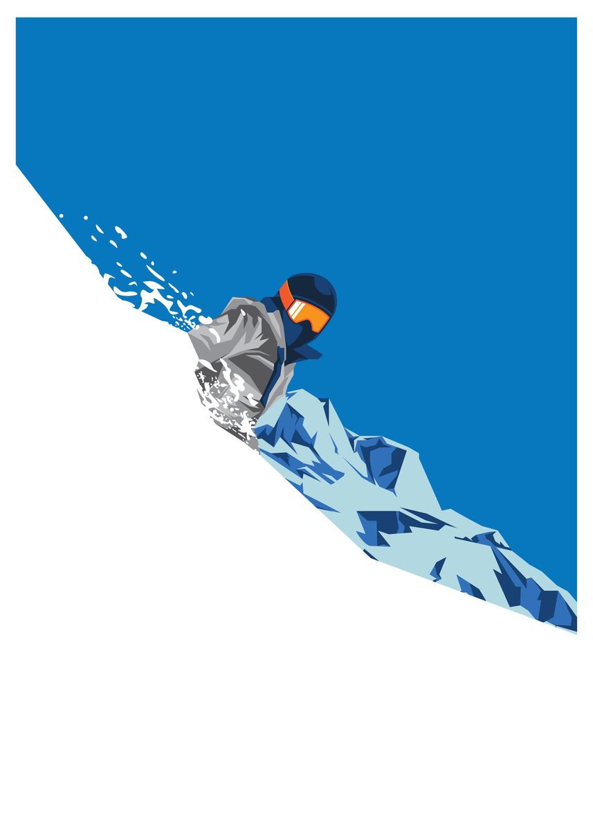 'downhill border' Poster, picture, metal print, paint by Designersen ...