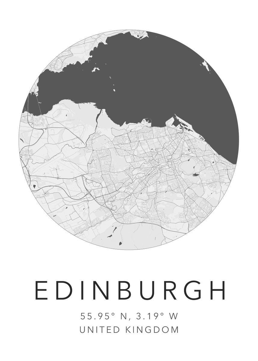 'Edinburgh City Map' Poster, picture, metal print, paint by MapableCo ...