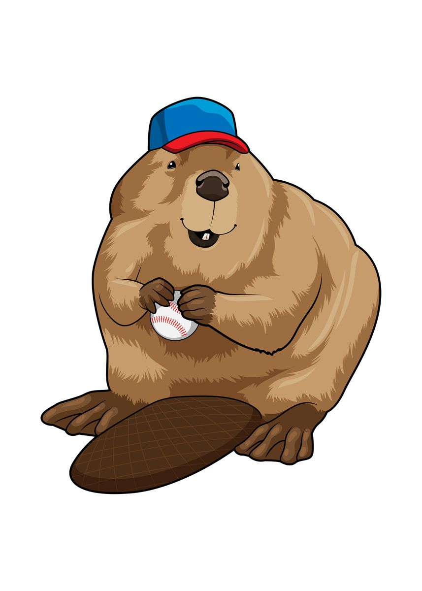 'Beaver Baseball Sports' Poster, picture, metal print, paint by Markus ...