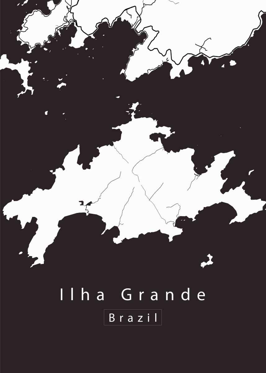'Ilha Grande Island Map' Poster by Robin Niemczyk | Displate