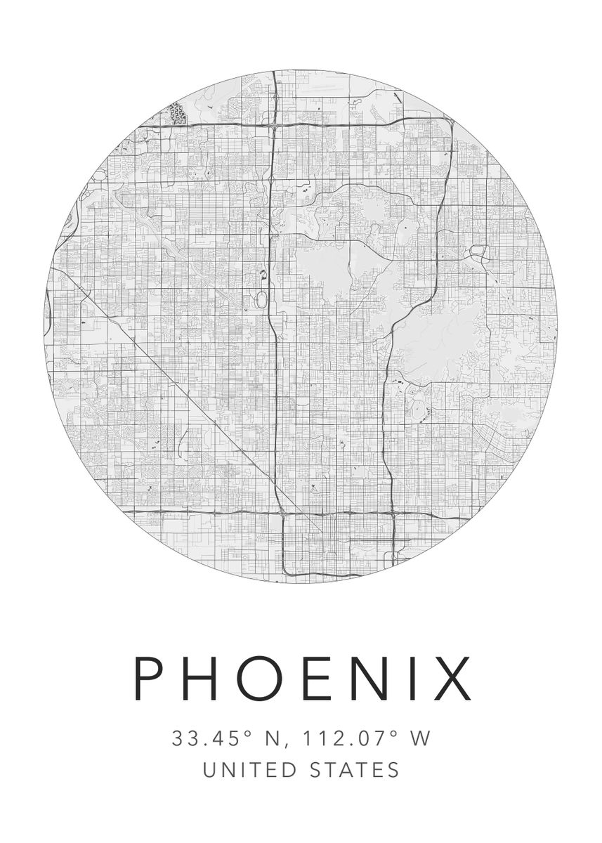 'Phoenix City Map' Poster by MapableCo | Displate
