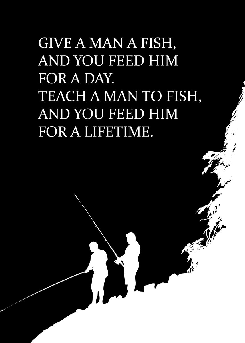 'Chinese Fishing Proverb' Poster, picture, metal print, paint by ...