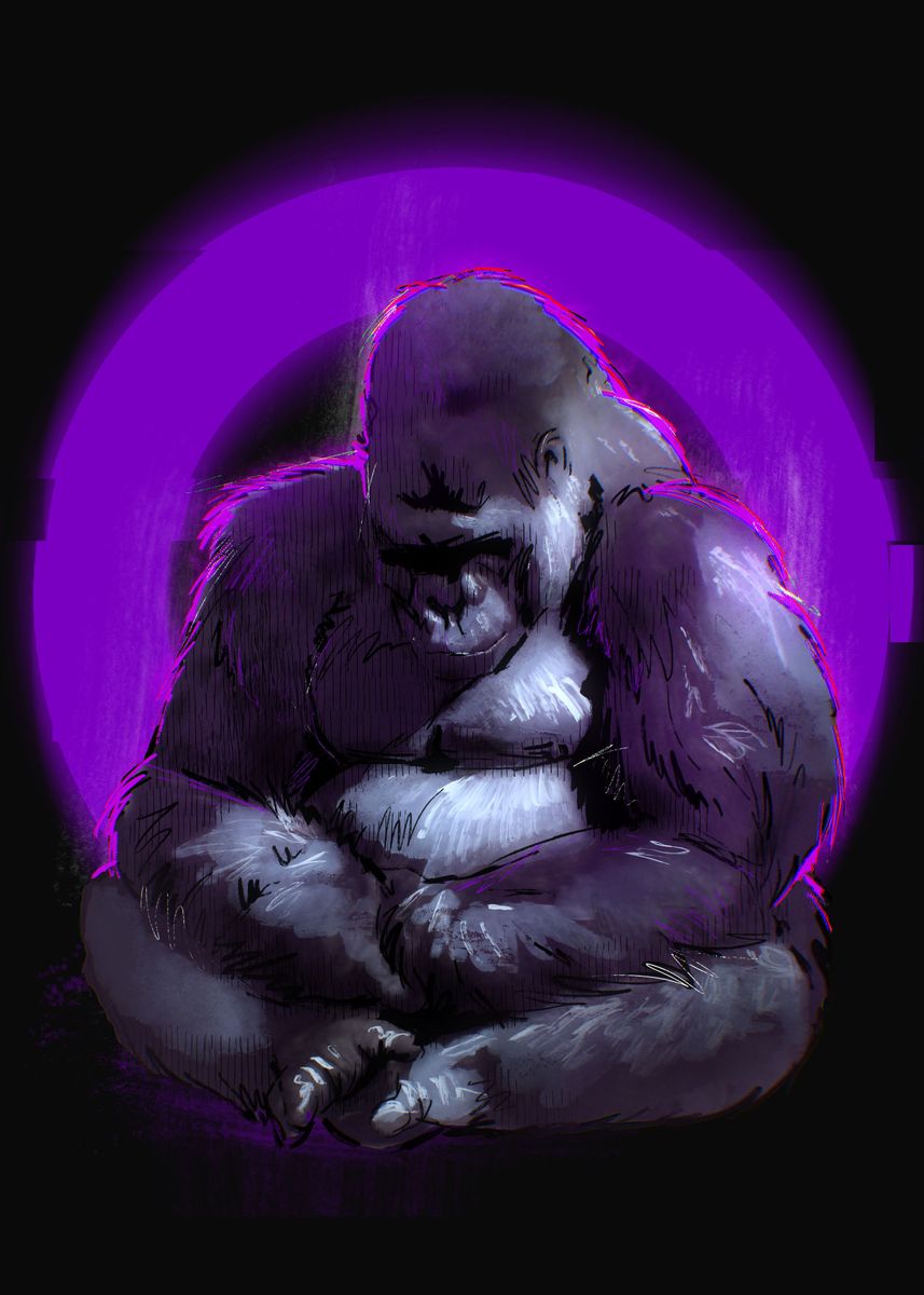 'Zen money ape' Poster, picture, metal print, paint by Ed Labetski ...