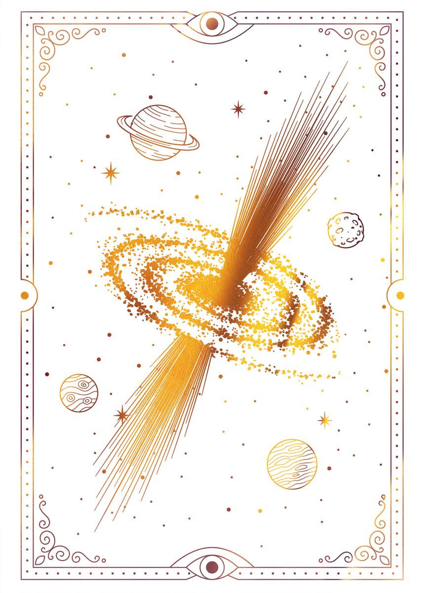 'Tarot Galaxy storm' Poster, picture, metal print, paint by Michael Landsberger | Displate