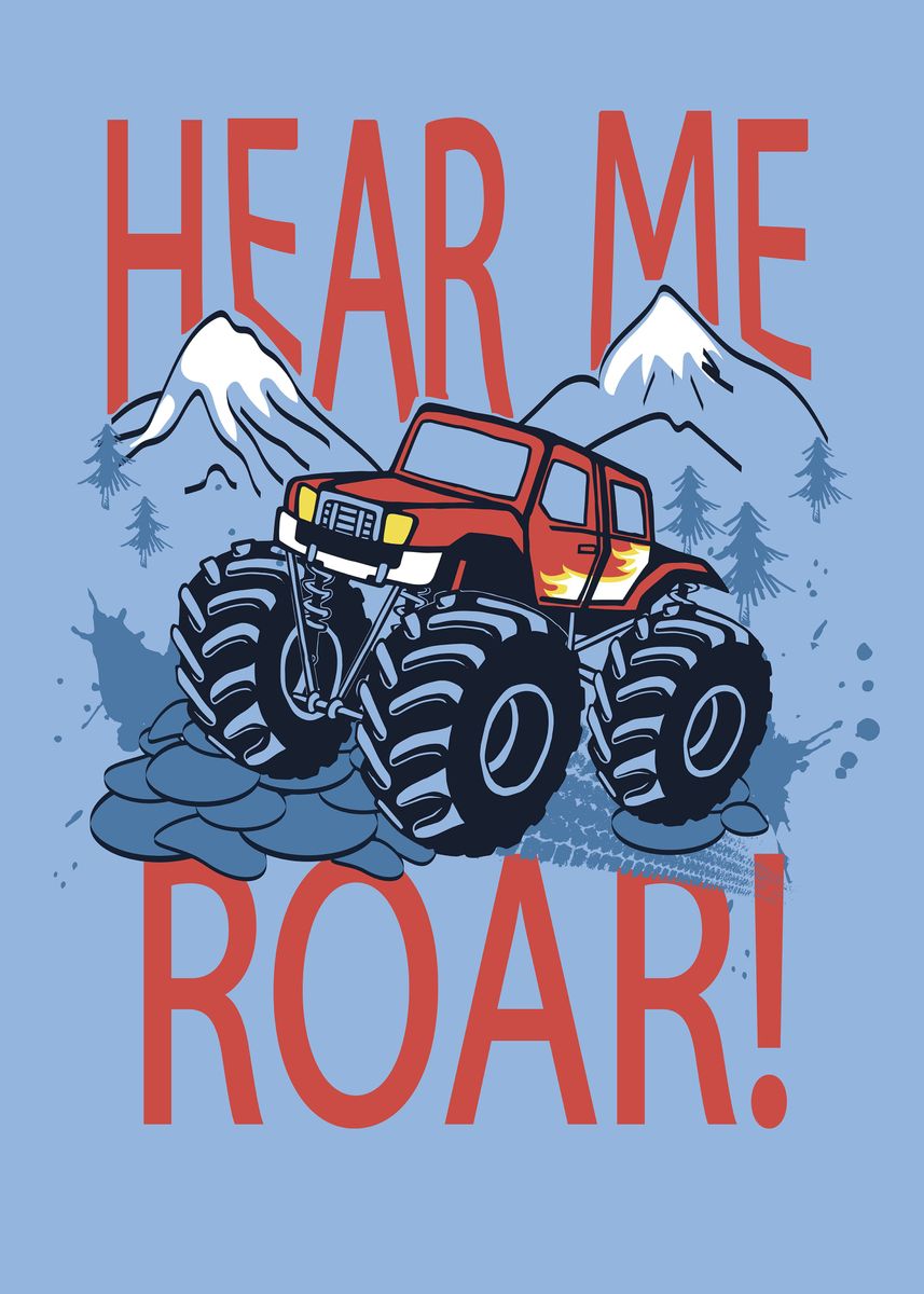 'Monster truck' Poster, picture, metal print, paint by MARINA ...