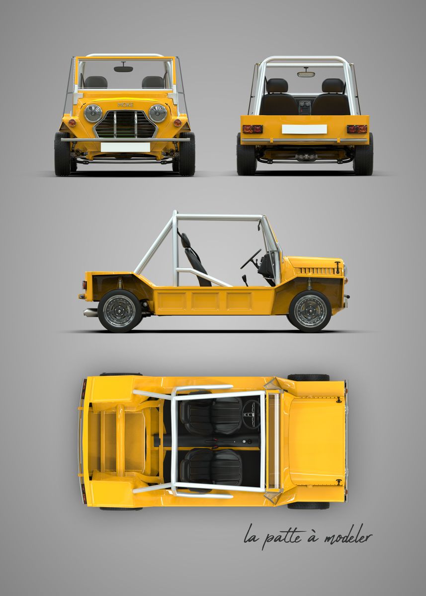 'Austin Mini Moke' Poster, picture, metal print, paint by ...