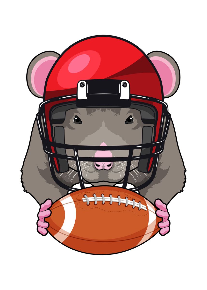 'Rat Football Sports' Poster, picture, metal print, paint by Markus ...