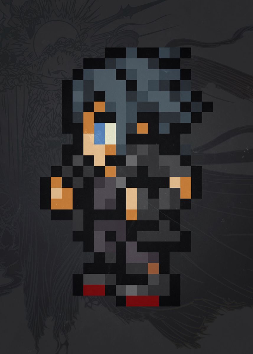 'FF XV Noctis Pixel' Poster, picture, metal print, paint by Ze Wiss ...