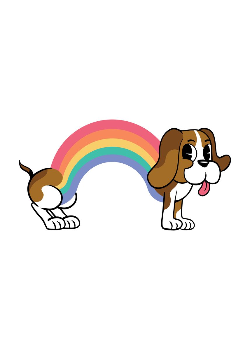 'Rainbow dog' Poster, picture, metal print, paint by thetshirtshop2020 ...