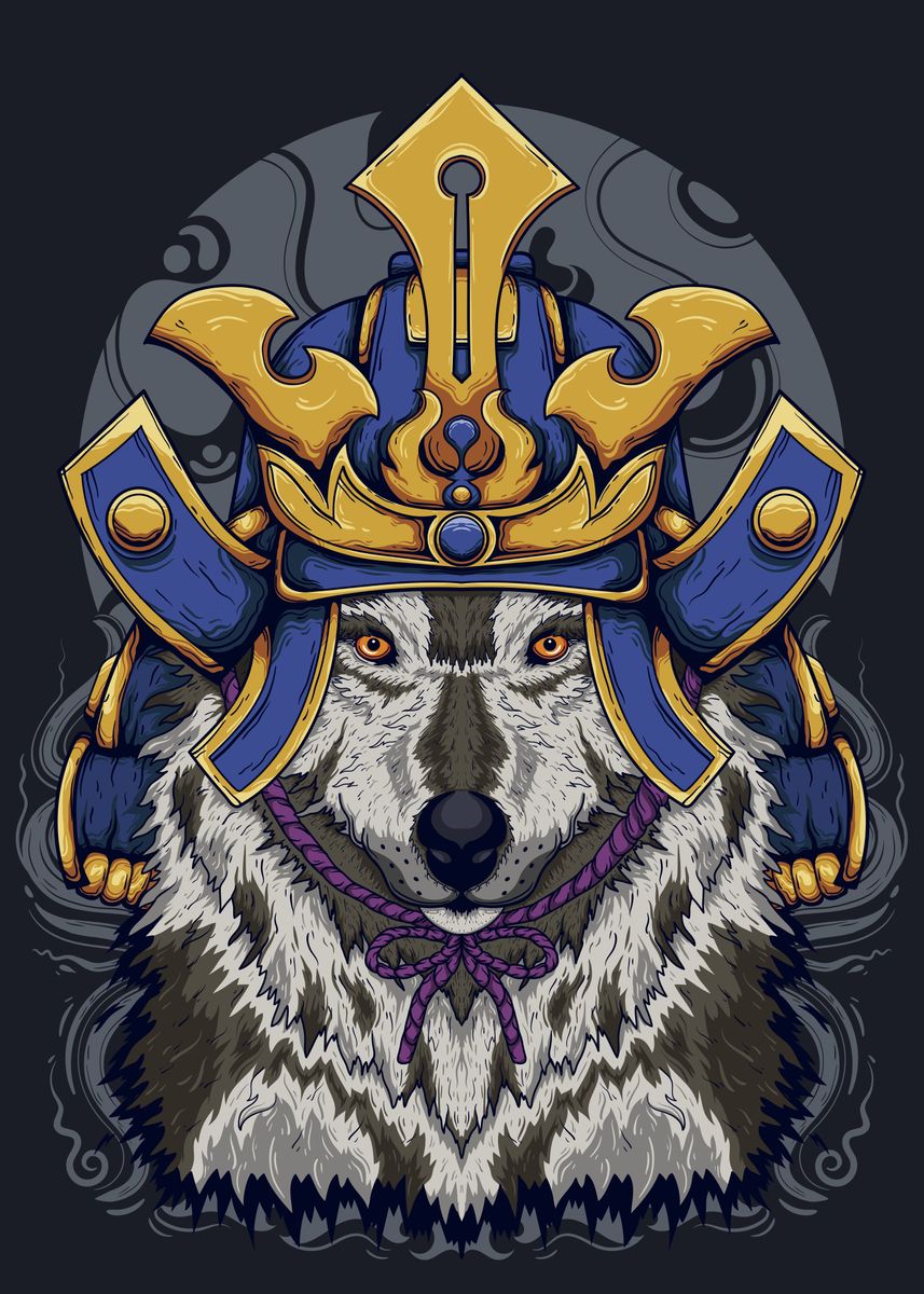 'Wolf Samurai' Poster, picture, metal print, paint by Dian Argana ...