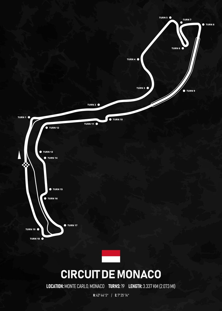 'Circuit de Monaco Texture' Poster, picture, metal print, paint by MVDZ ...