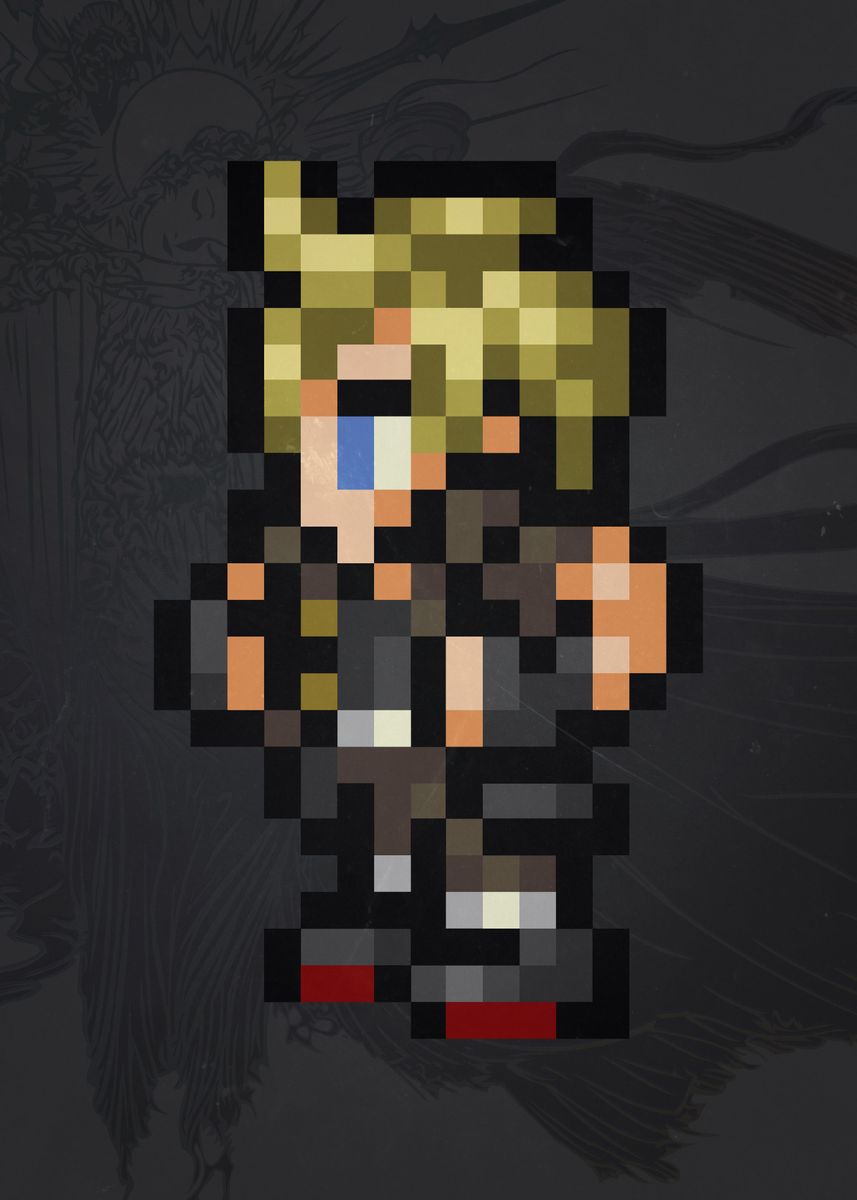 'FF XV Prompto Pixel' Poster, picture, metal print, paint by Ze Wiss ...
