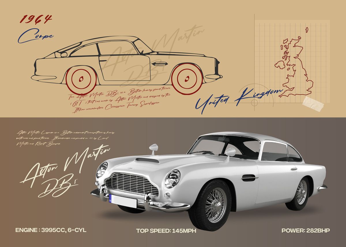 'Aston martin db5' Poster by Basues | Displate