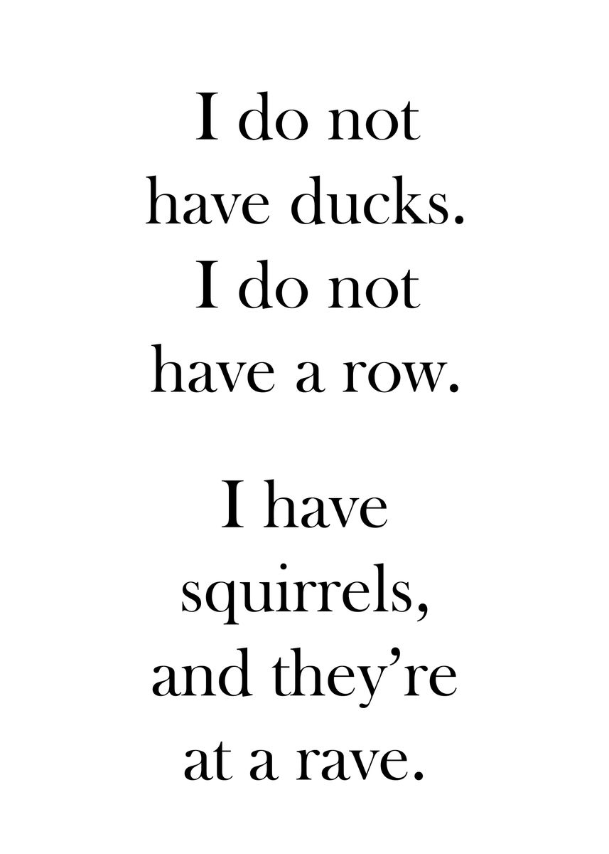 'Funny Ducks White Script' Poster by Atomic Chinook | Displate