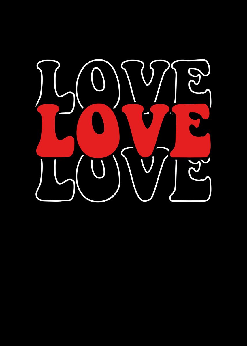 'Triple love' Poster, picture, metal print, paint by BeMi | Displate