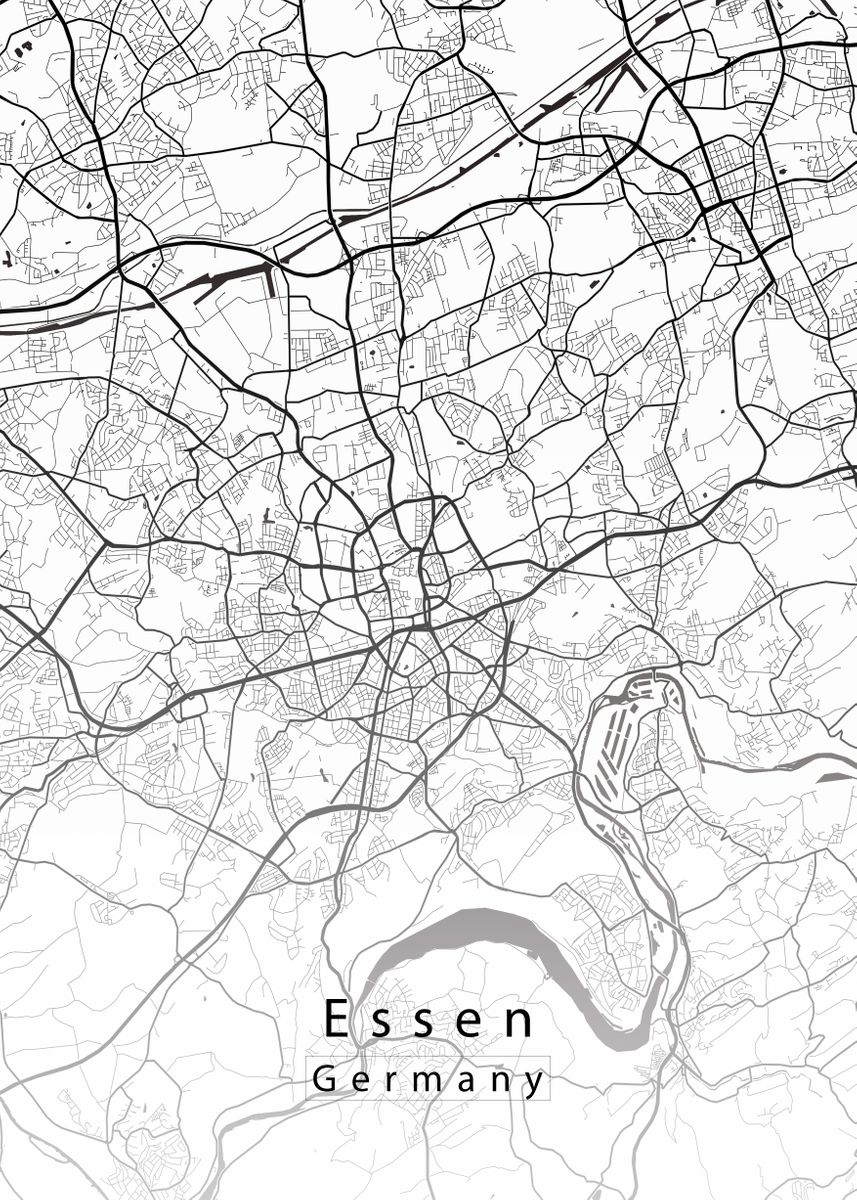 'Essen City Map' Poster by Robin Niemczyk | Displate
