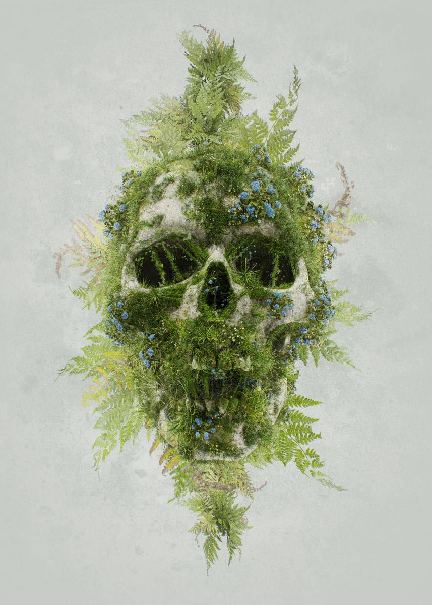 'Grass Skull' Poster by Waldemar van Deurse | Displate