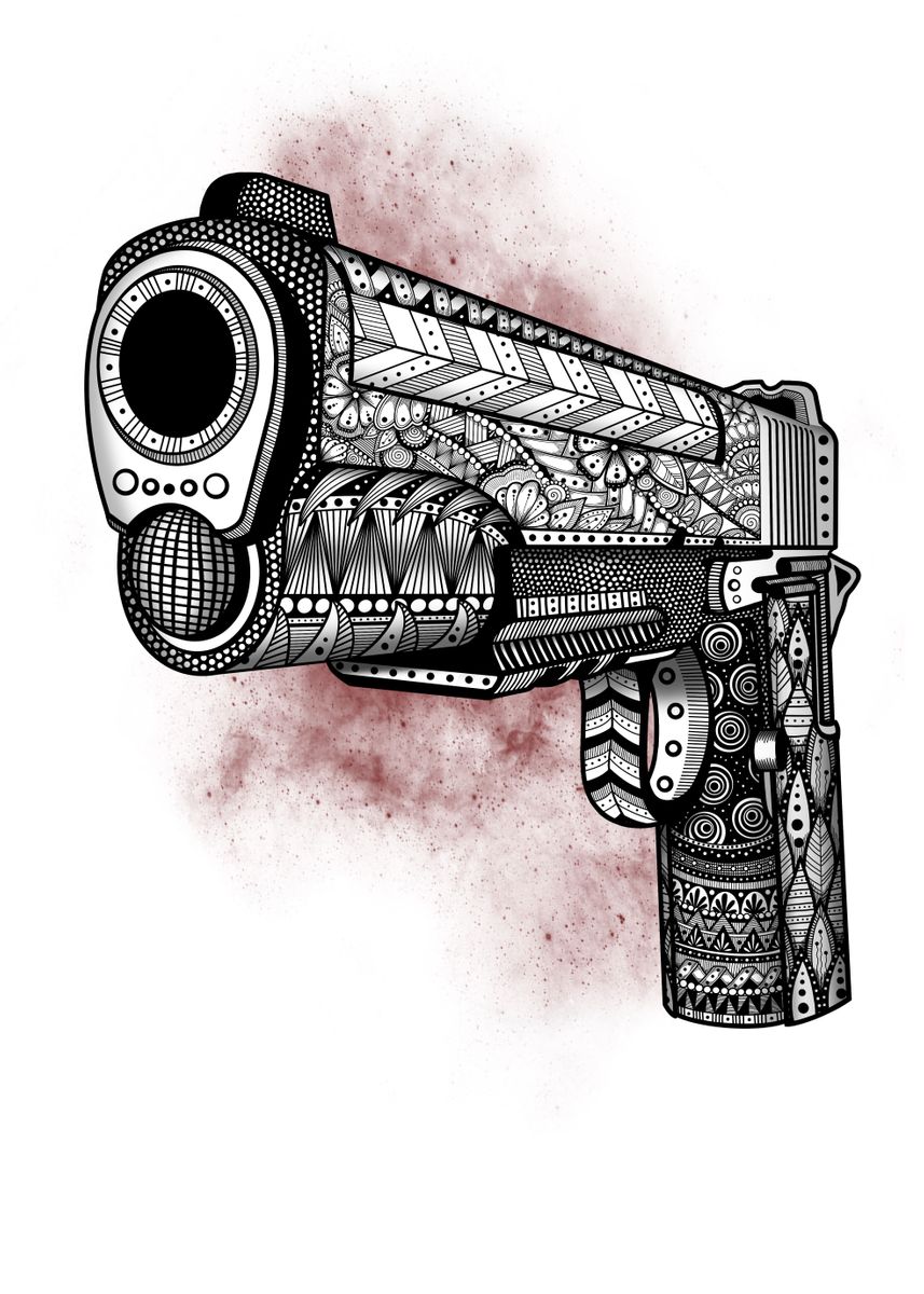 'Zentangle Gun' Poster by Dina Liamson | Displate