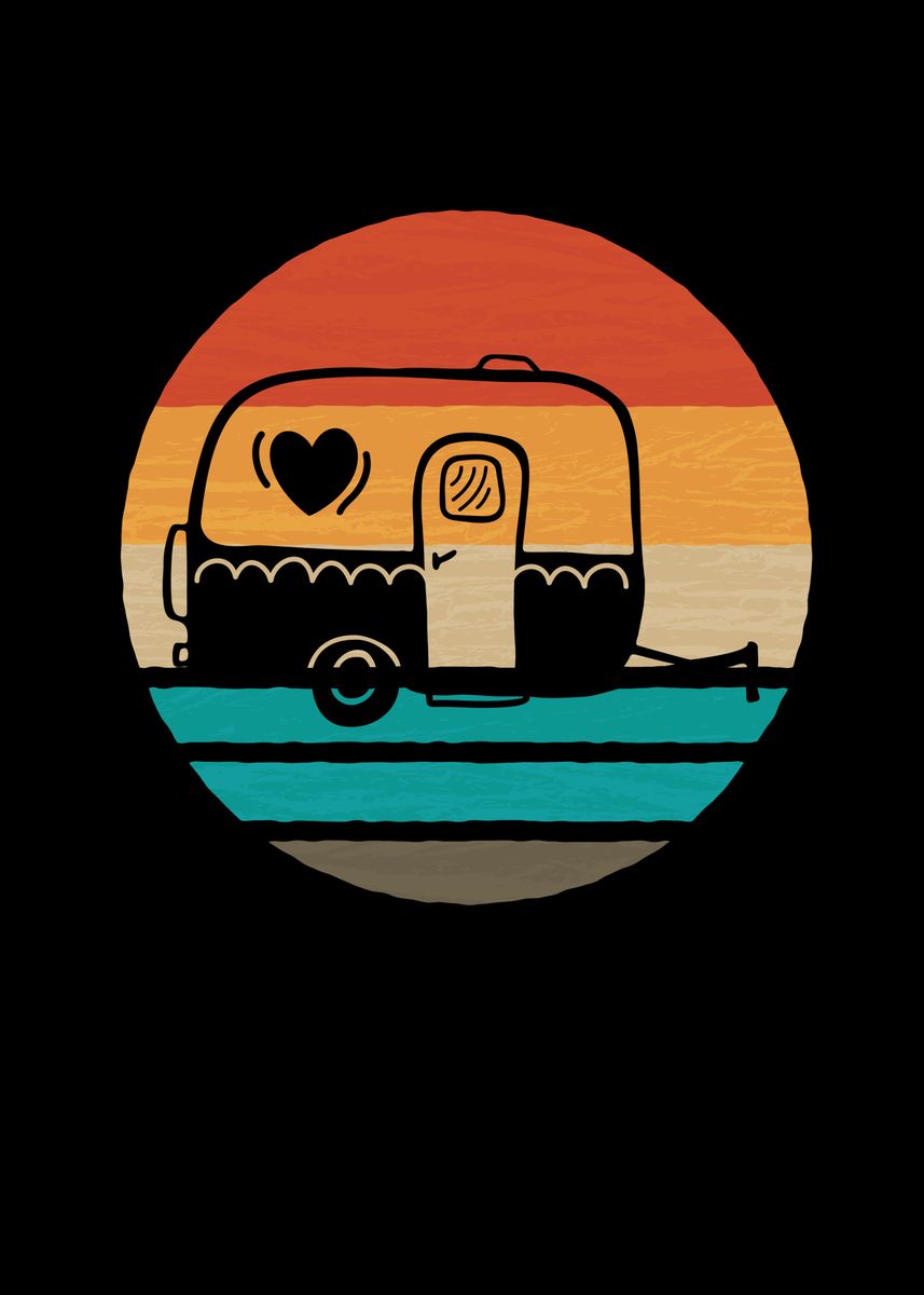 'Caravan Camping Funny' Poster, picture, metal print, paint by KaSeRa ...