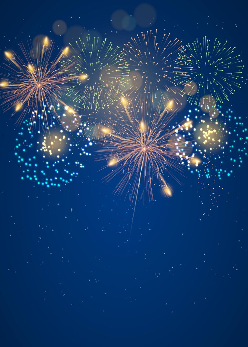 'Fireworks Lights' Poster, picture, metal print, paint by Max Ronn ...