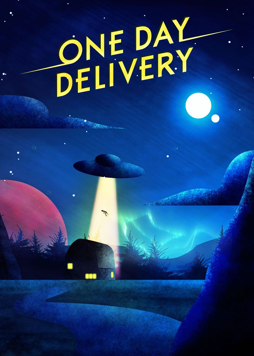 'One Day Delivery' Poster by Niall Woods | Displate