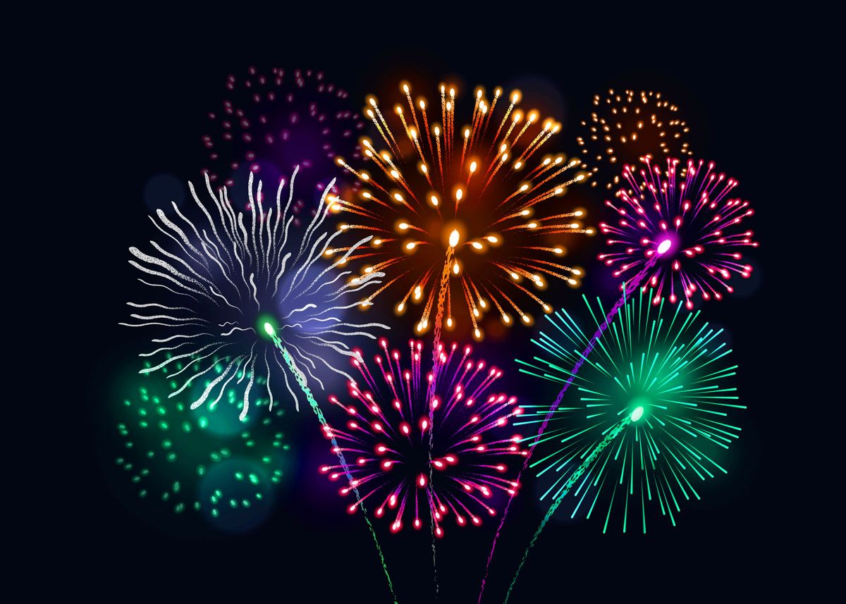 'Fireworks Lights' Poster by Max Ronn | Displate