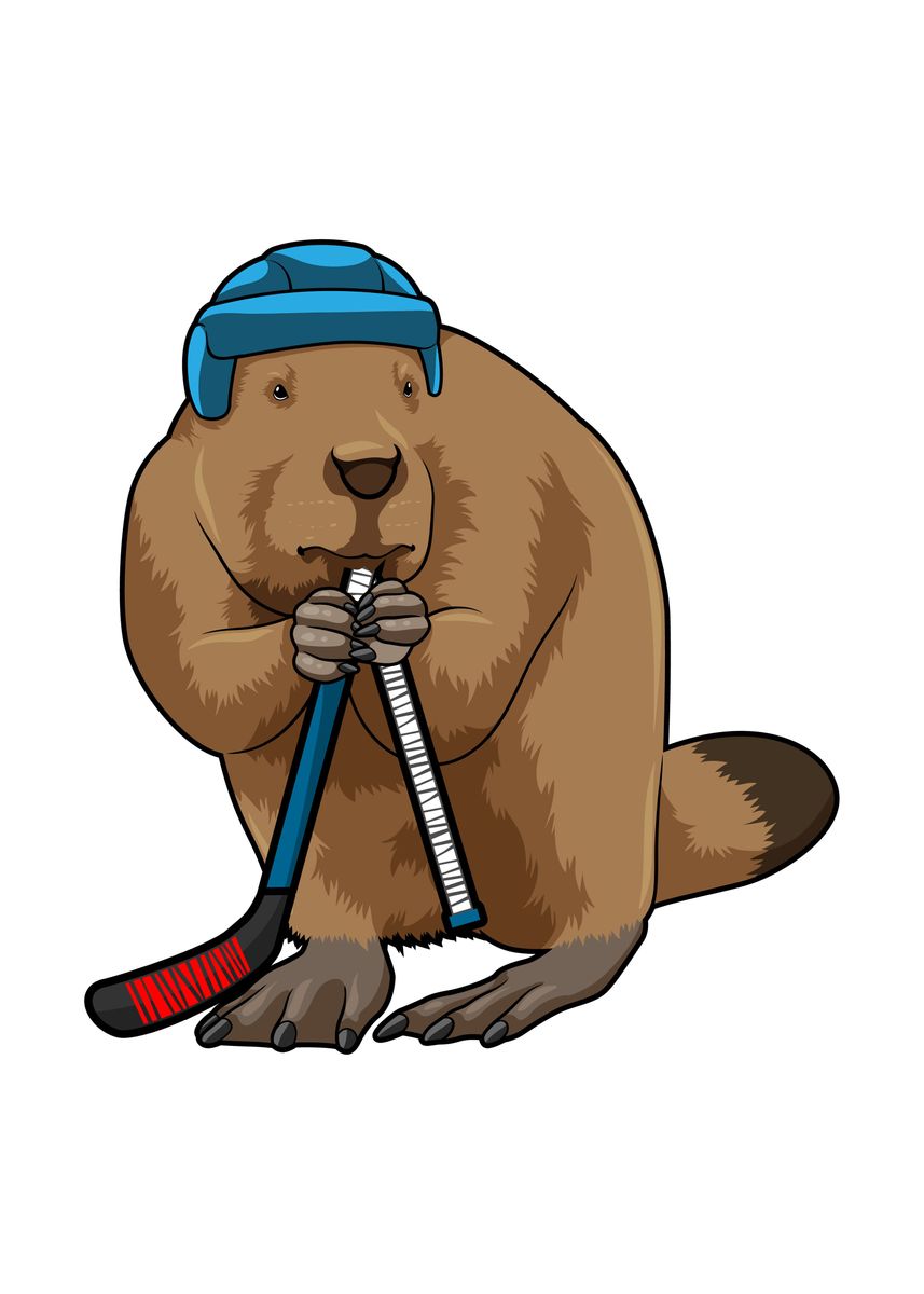 'Beaver Ice hockey Sports' Poster by Markus Schnabel | Displate