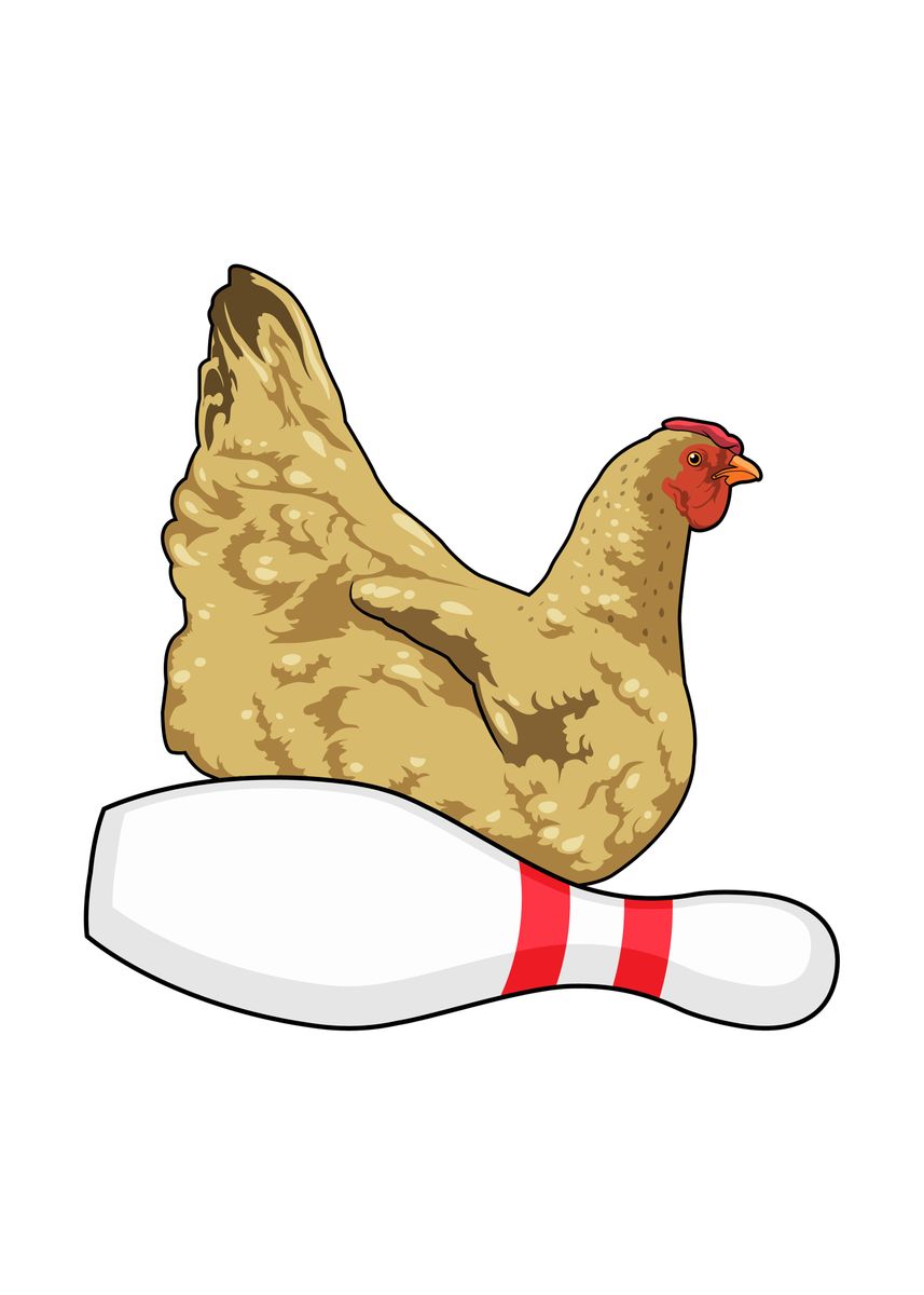 'Chicken Bowling ' Poster, picture, metal print, paint by Markus ...
