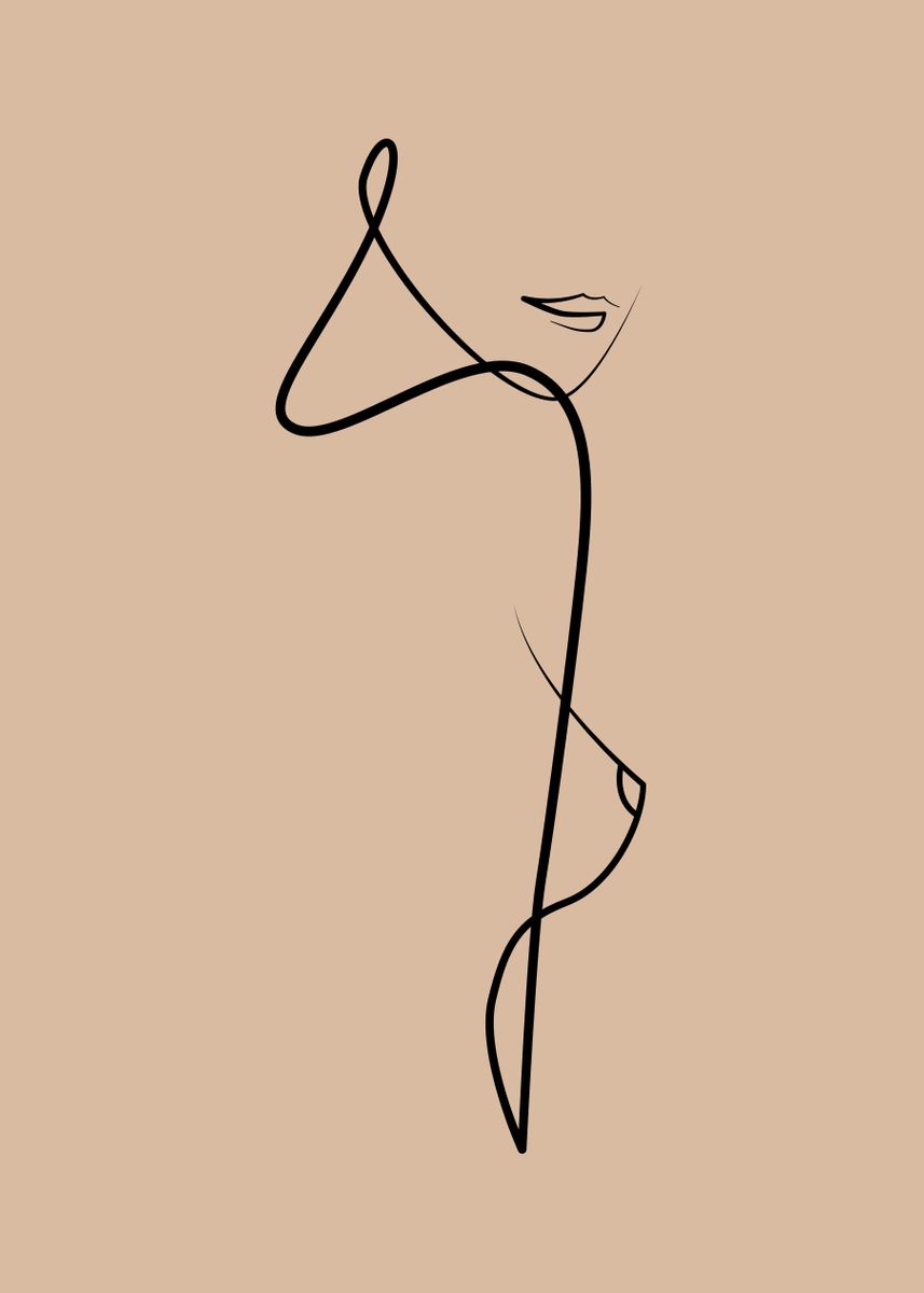 'One Line Art Aesthetic' Poster, picture, metal print, paint by OTASTD ...