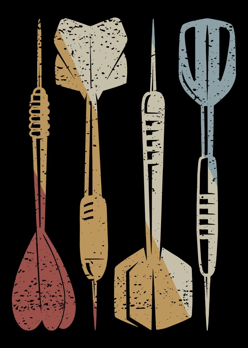 'Dart Retro Vintage' Poster, picture, metal print, paint by royalsigns ...