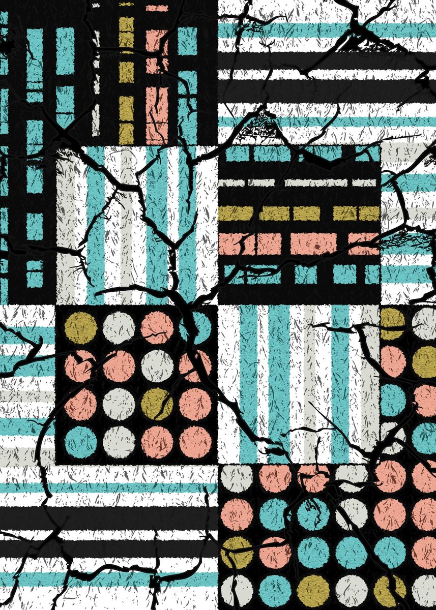 'Distressed pattern' Poster, picture, metal print, paint by Gaspar ...