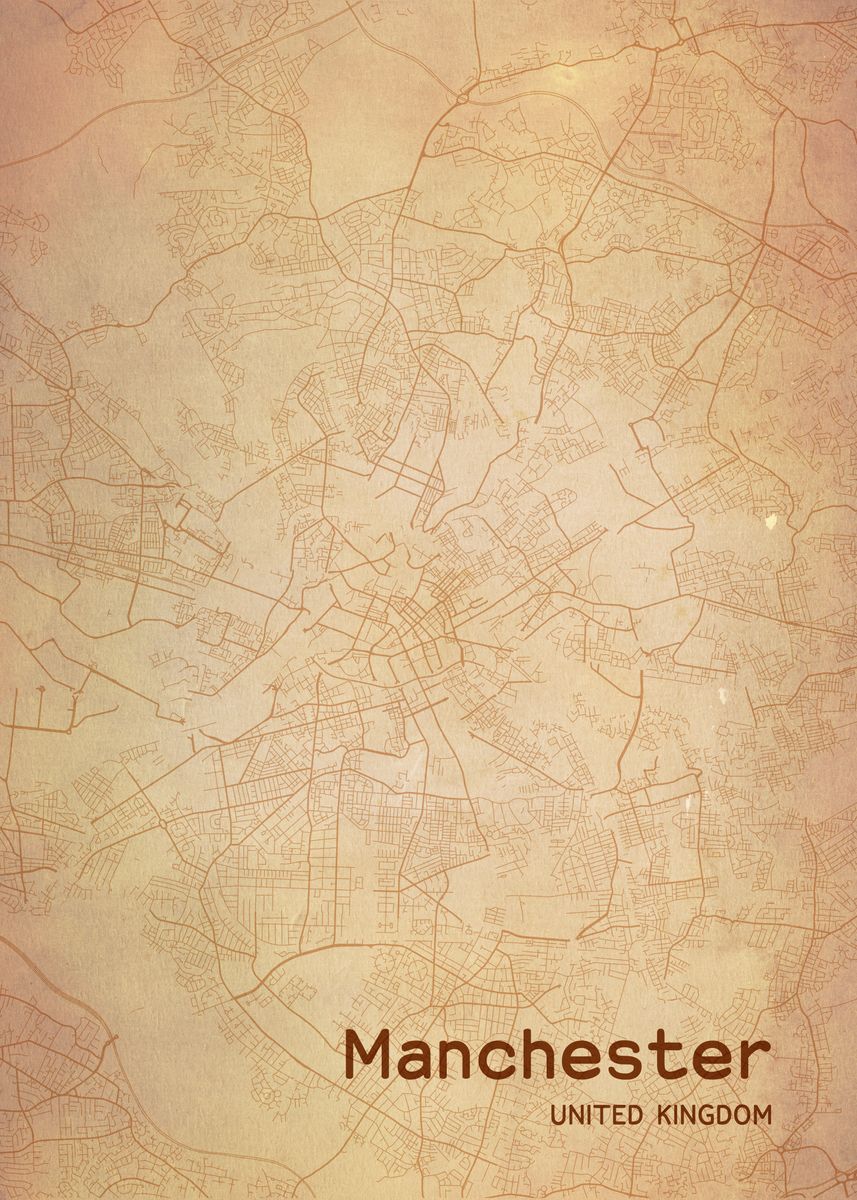 'Manchester City Map UK' Poster by jodotodesign | Displate