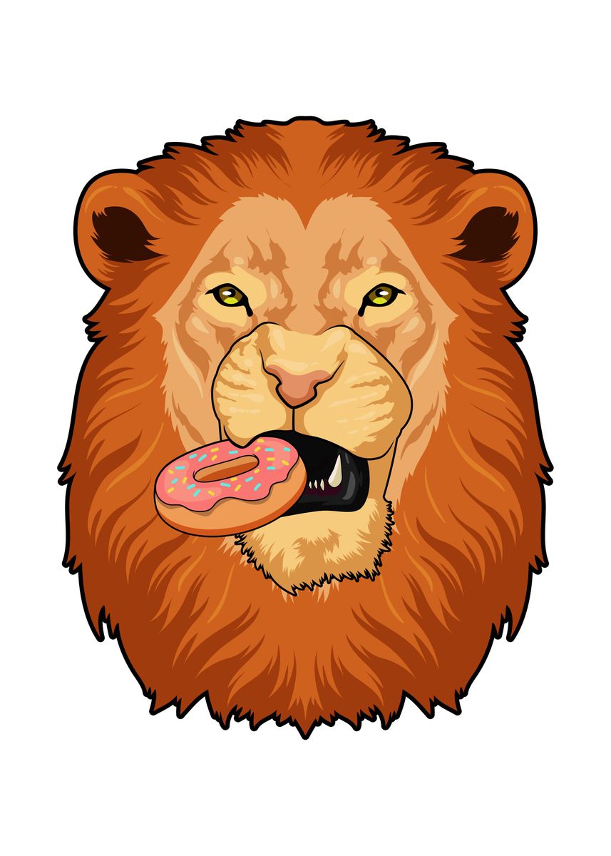 'Lion Donut' Poster, picture, metal print, paint by Markus Schnabel ...