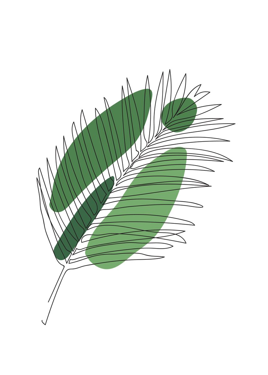 'Palm Line Art' Poster, picture, metal print, paint by Albarizi Art ...