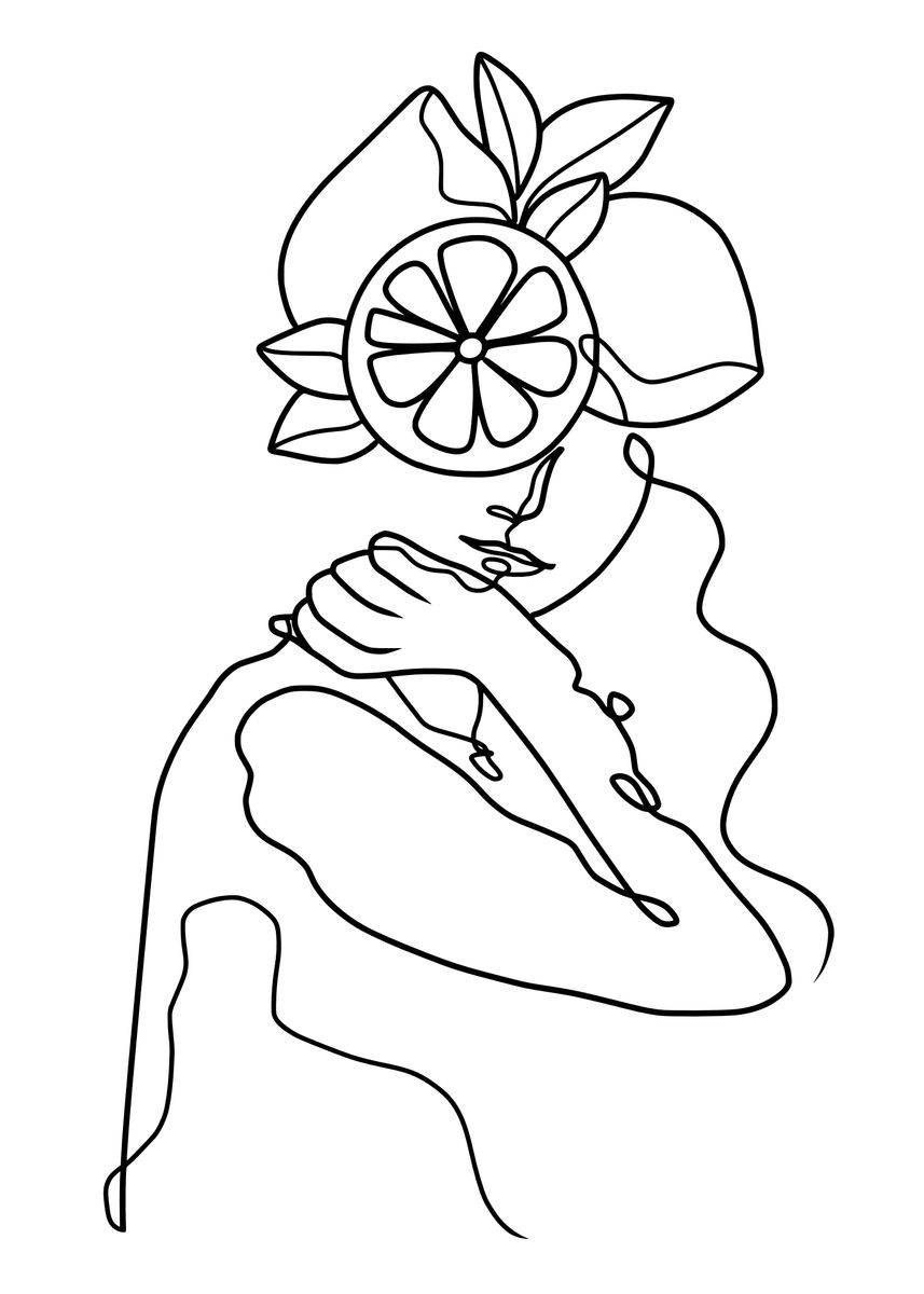 'One Line Art Woman' Poster, picture, metal print, paint by Color My ...