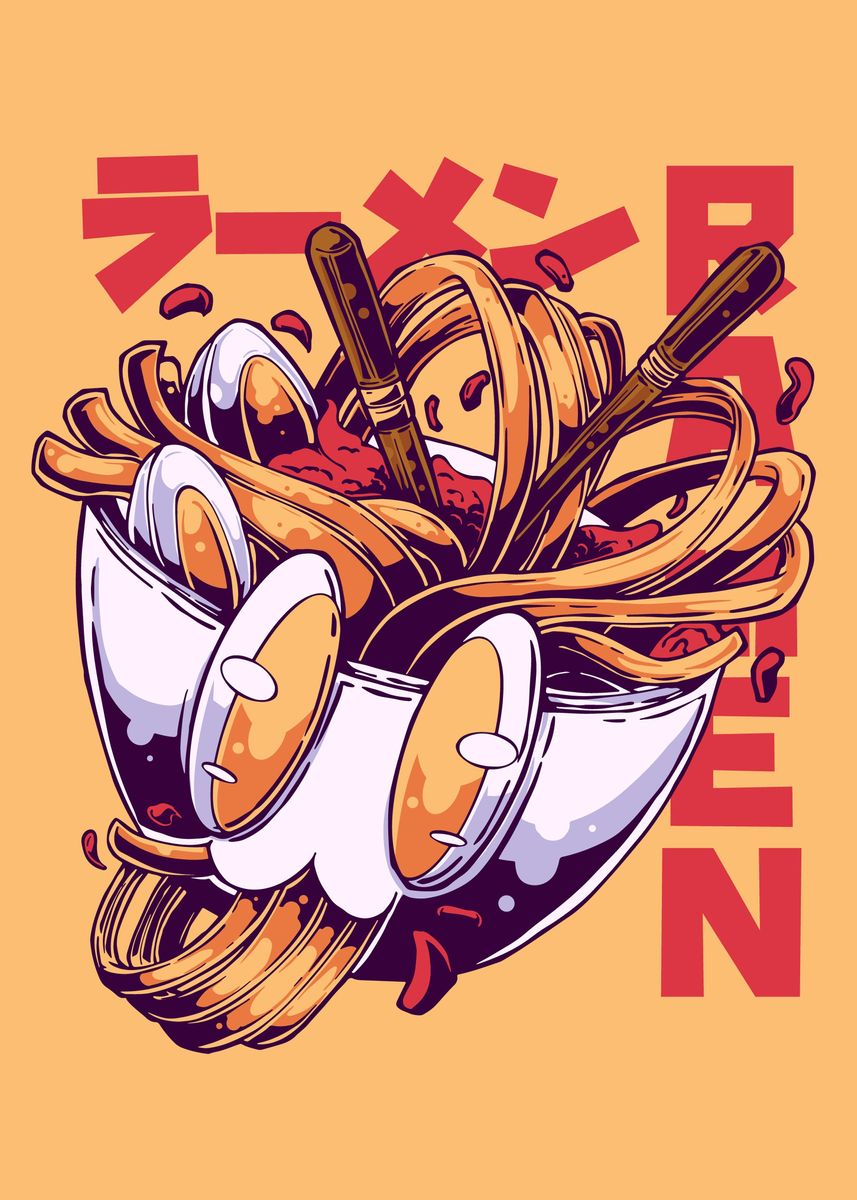 'Anime Japanese Ramen Food' Poster by Max Ronn | Displate