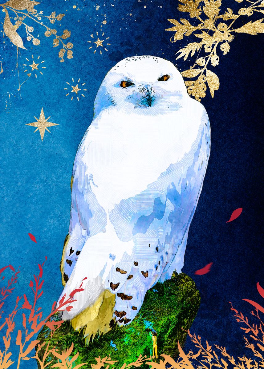'Snowy Owl' Poster by Ishan Mishra | Displate