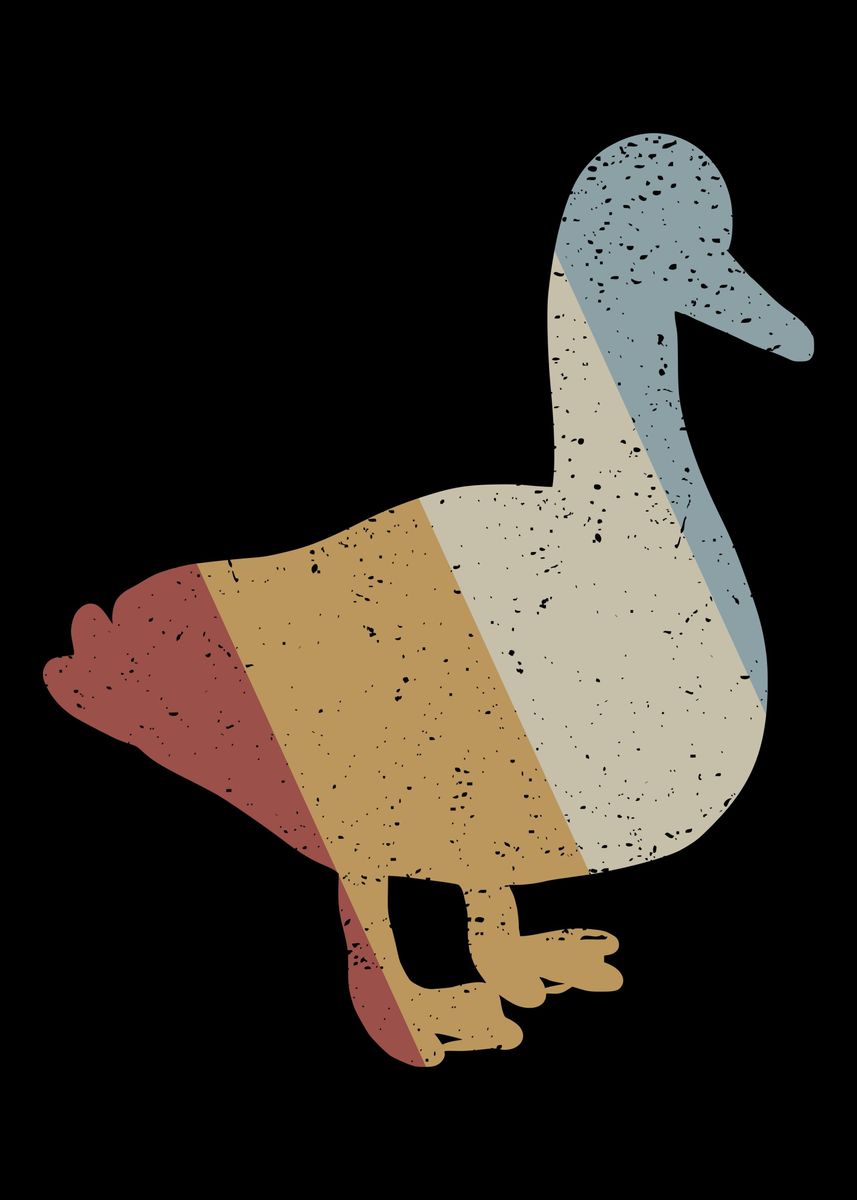 'Duck Retro Vintage' Poster, picture, metal print, paint by royalsigns ...