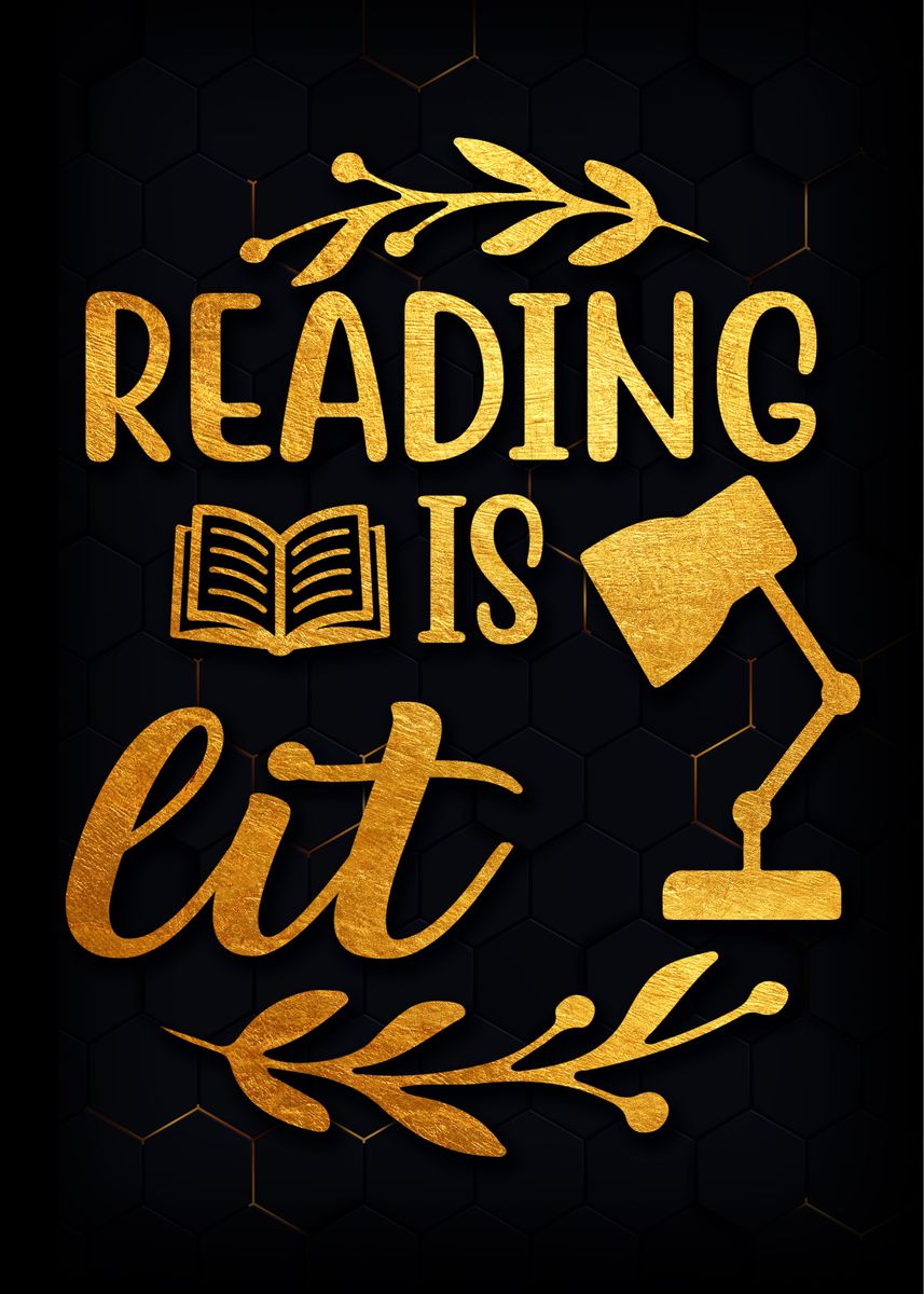 'Reading is Lit' Poster, picture, metal print, paint by Denis Siggers ...