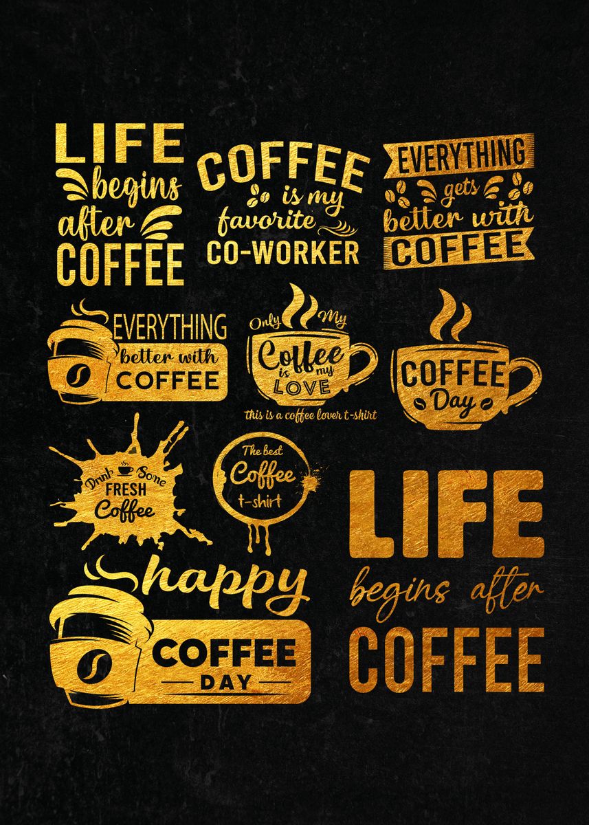 'Life coffee' Poster, picture, metal print, paint by Dutton Jerrell | Displate