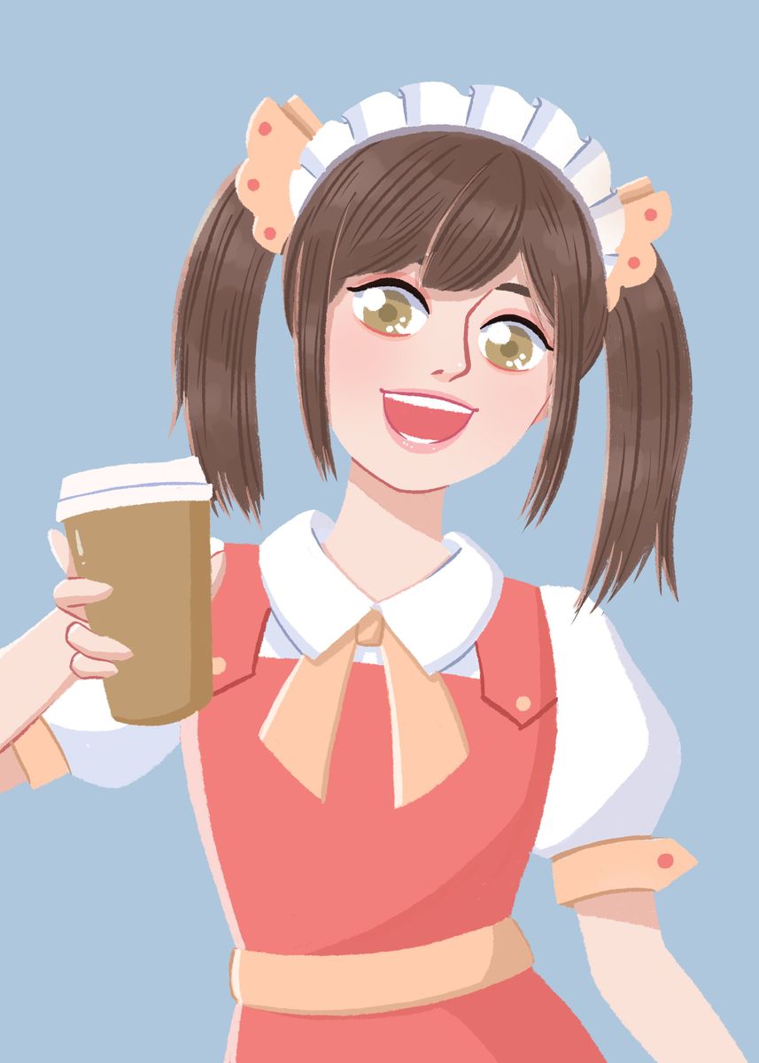 'Maid coffee girl' Poster, picture, metal print, paint by Morcaworks ...