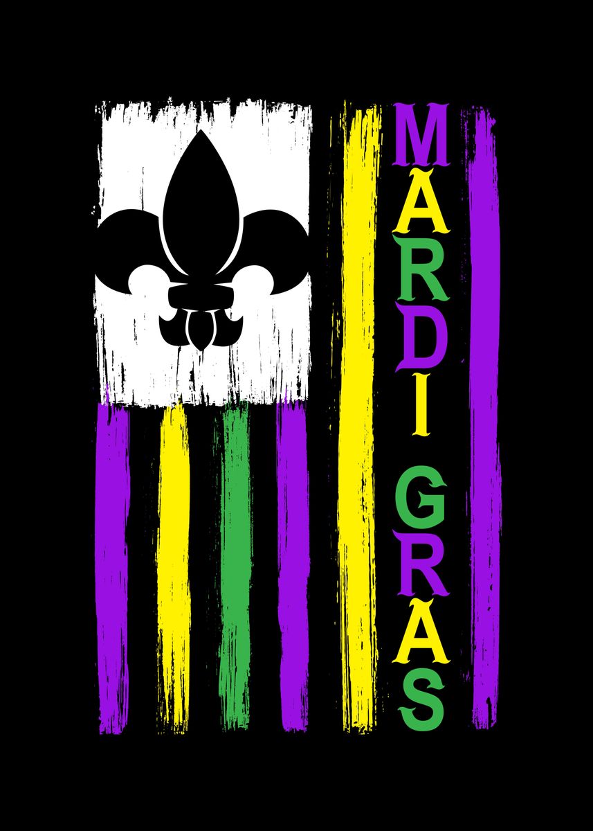'Mardi Gras Flag' Poster by NAO | Displate