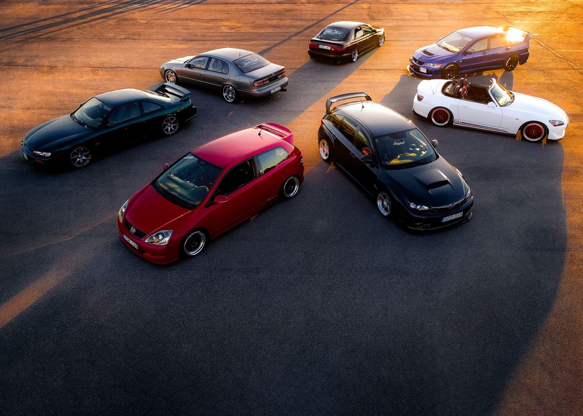 'JDM stance cars meet' Poster by Martynas | Displate