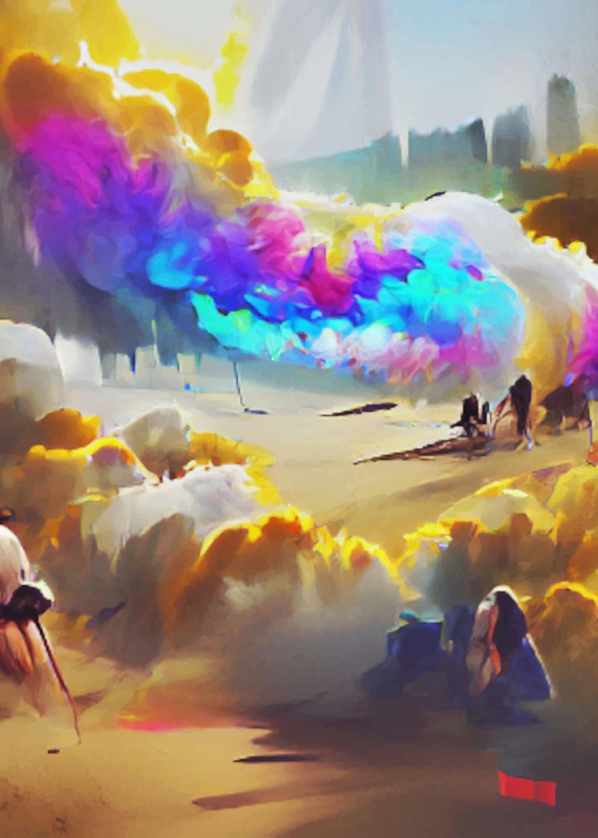 'Heaven Haze' Poster, picture, metal print, paint by Viktor Genčur ...