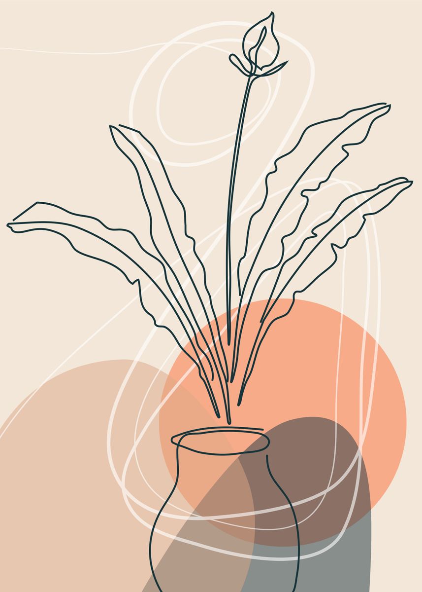 'Floral geometric shapes' Poster by Human Shadow | Displate